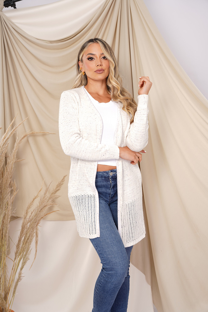 200103 – Cardigan Liso Calado Esperanza – North Tejidos