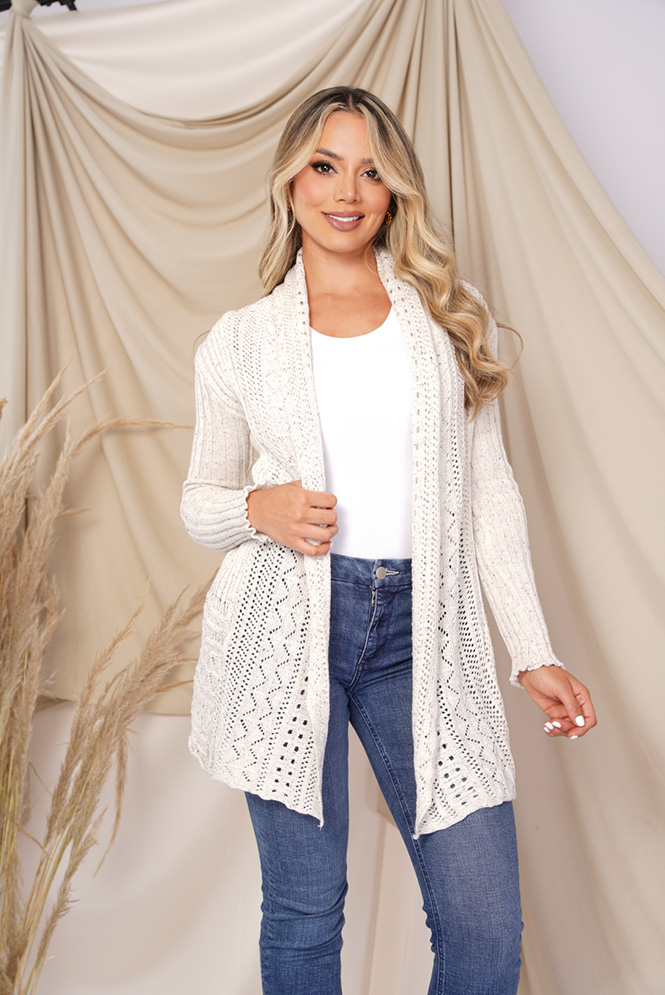 200106 – Cardigan Canal Con Calado – North Tejidos