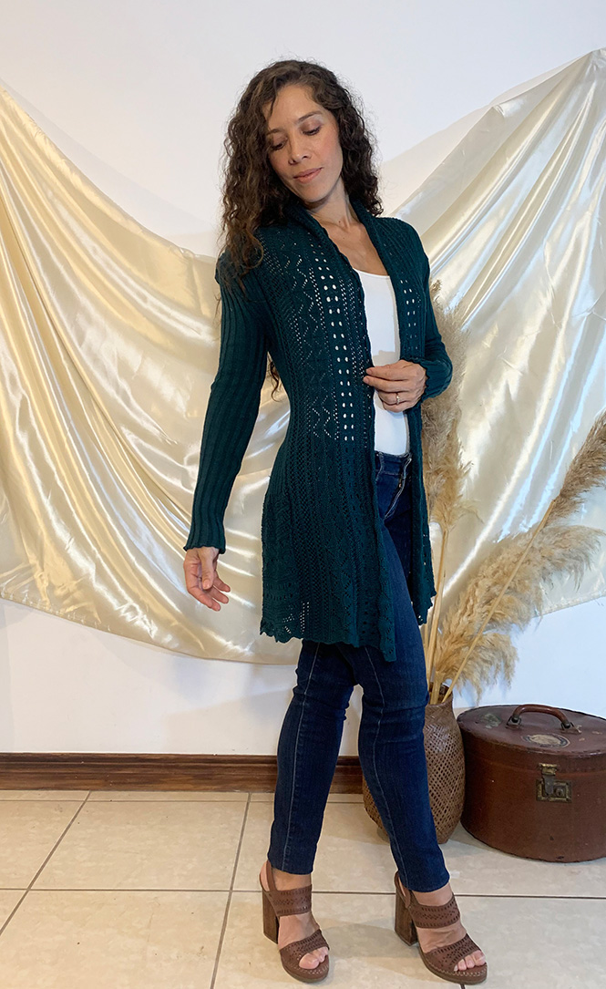 200106 – Cardigan Canal Con Calado – North Tejidos