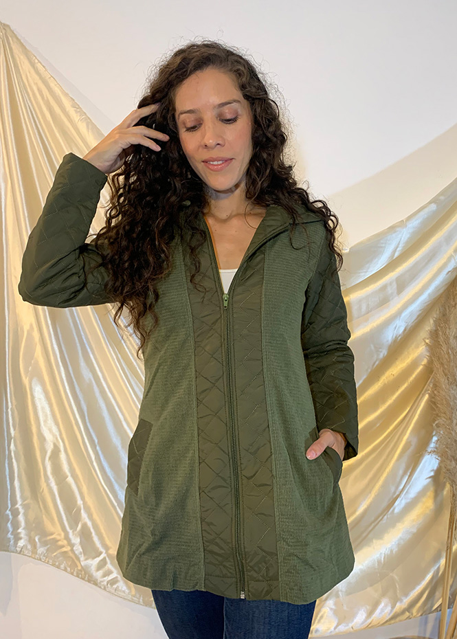 300103 – Jacket impermeable con Corduroy – North Tejidos